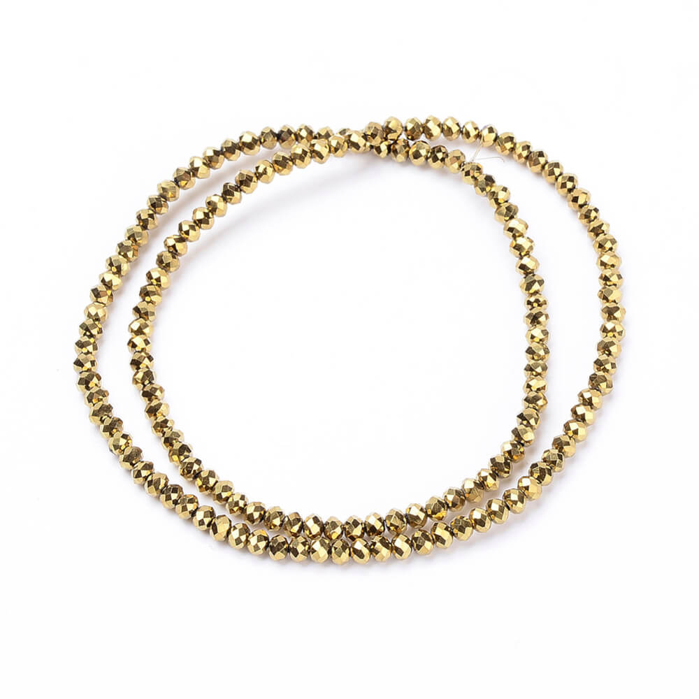 CRISTAL RONDEL ORO 3MM | Estelar. Piedras e Insumos